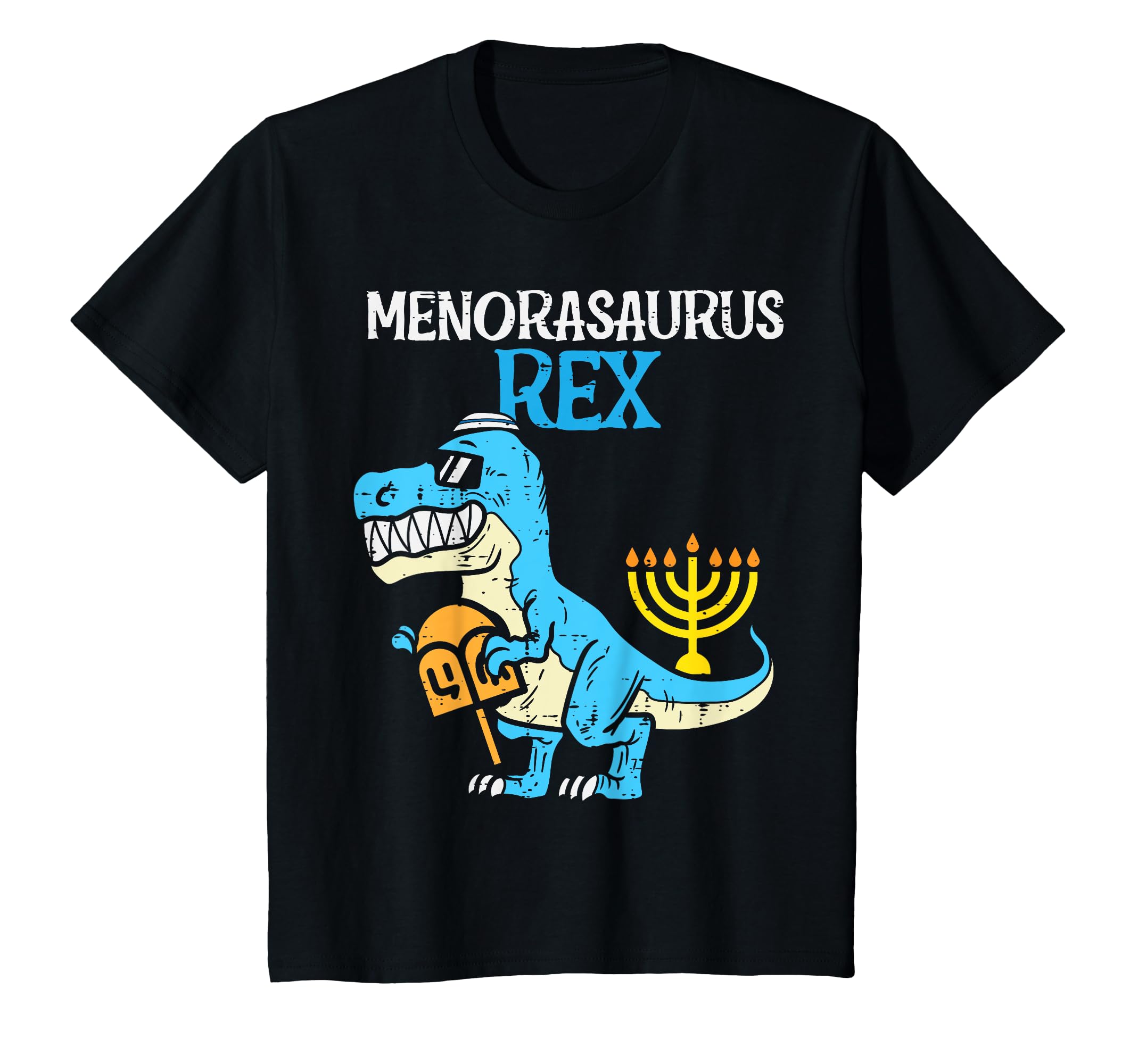 Amazon.com: Kids Menorasaurus Rex Jew Dino Trex Toddler Boys Hanukkah ...
