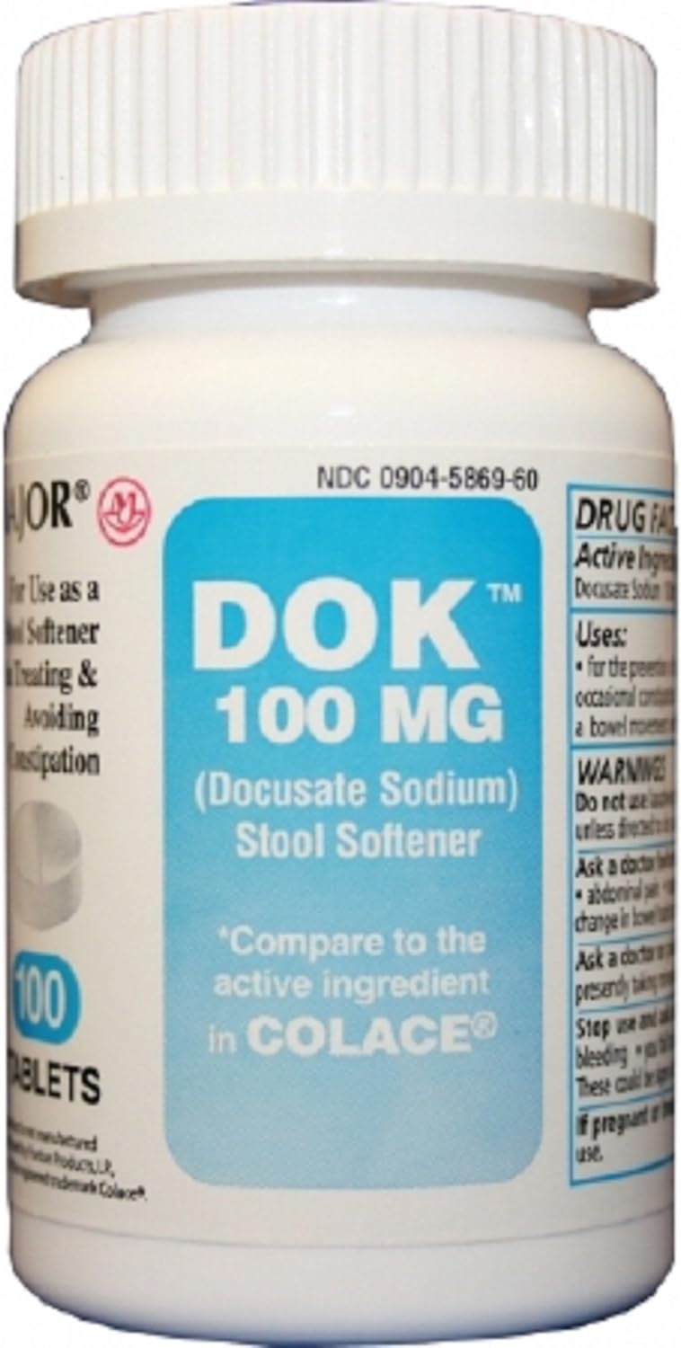 Amazon.com: Dok - Stool Softener - Tablet - 100 per Bottle - 100 mg ...