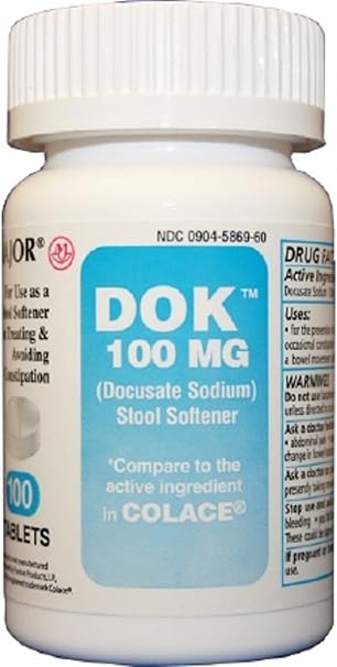Amazon.com: Dok - Stool Softener - Tablet - 100 per Bottle - 100 mg ...