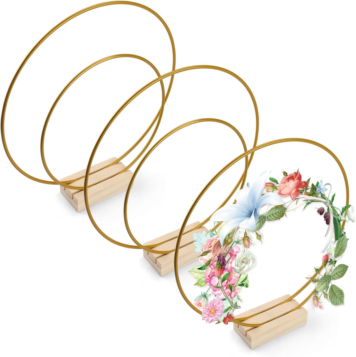 Piashow Metallringe zum Basteln, 6 Stück Dekoring mit Fuß, 30cm Gold ...