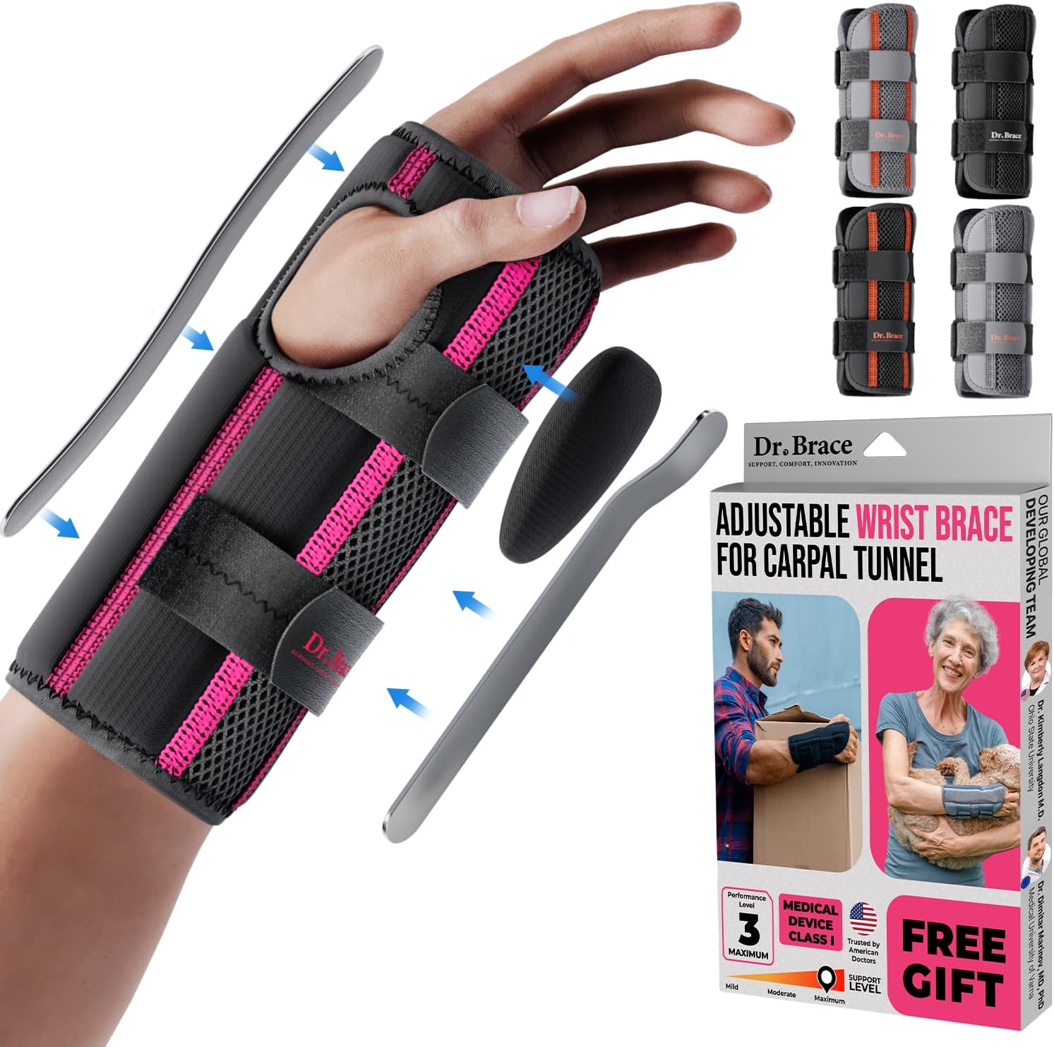 Amazon.com: DR. BRACE Adjustable Wrist Brace Night Support for Carpal ...