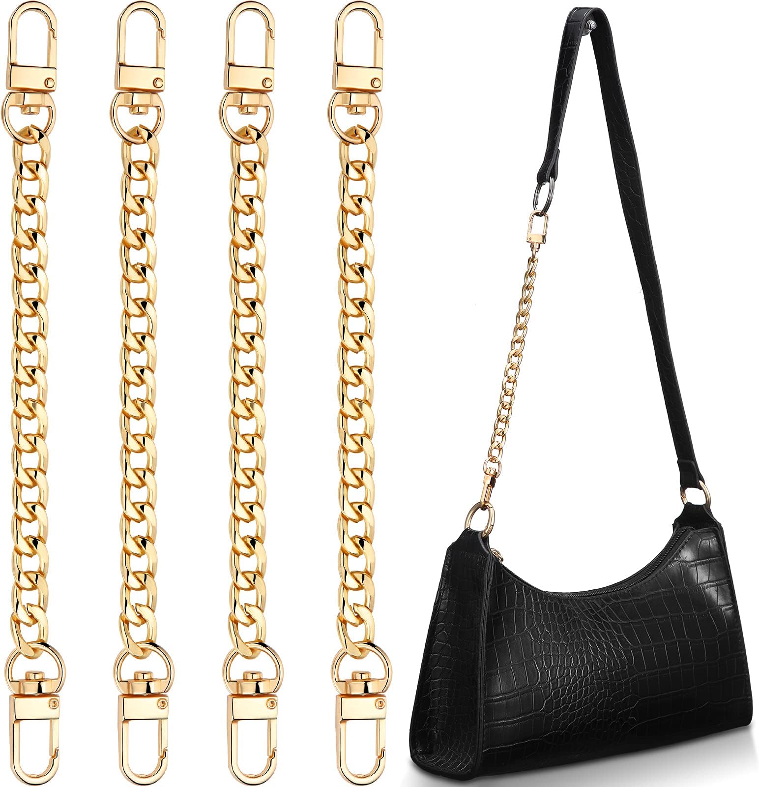 Amazon.com: 4 PCS Bag Extender Chain Purse Strap Extender Decorative ...