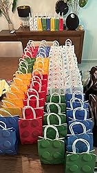 Amazon.com: Sabary 24 Pieces Building Block Party Favor Gift Bags ...