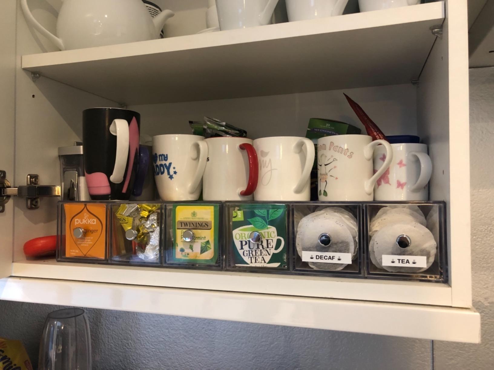 mDesign Set of 2 Kitchen Storage Box with 3 Drawers - Plastic Drawers ...