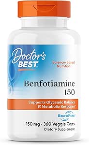 Amazon.com: Doctor's Best Benfotiamine 150 with BenfoPure, Helps Maintain Glucose Metabolism ...