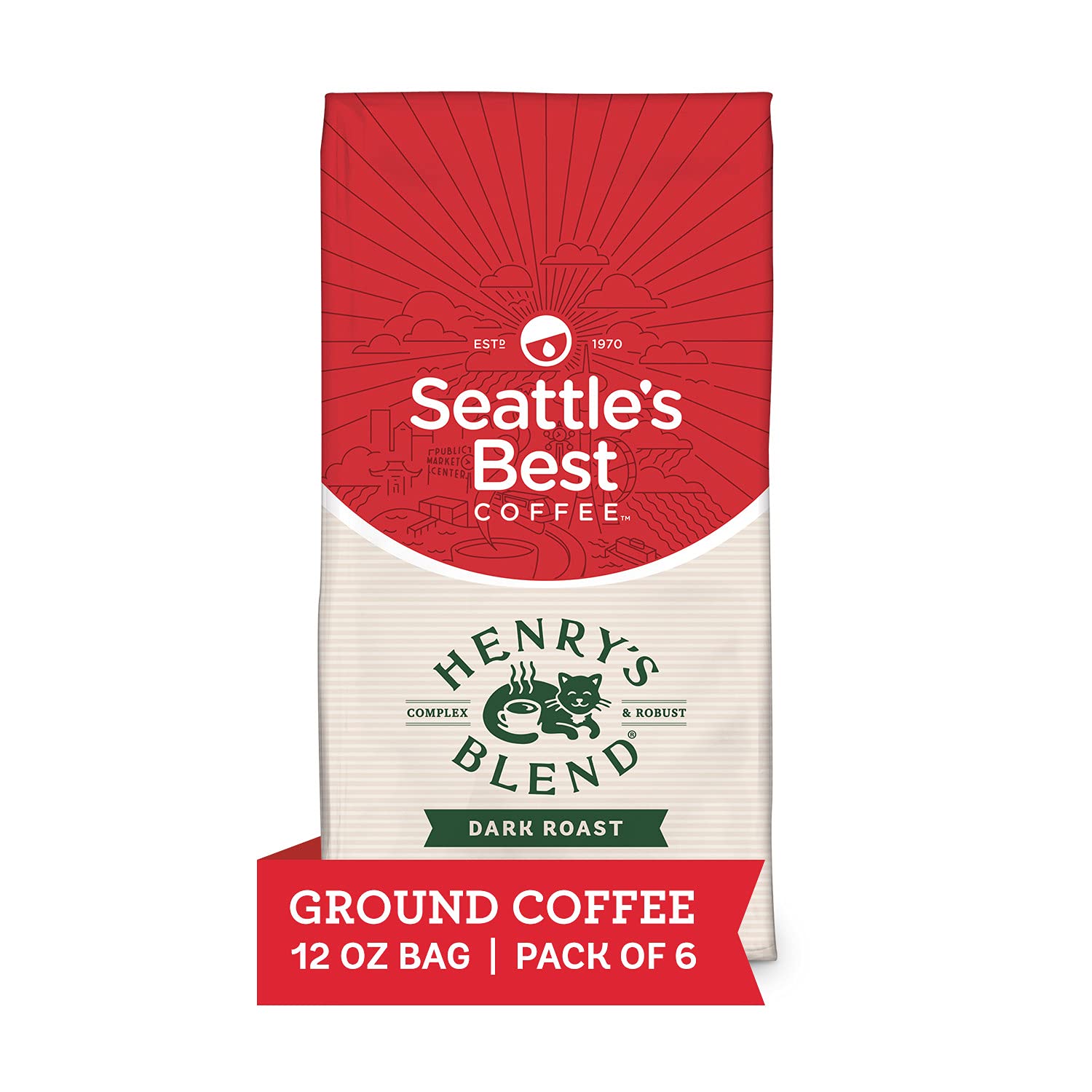 Amazon.com : Seattle’s Best Coffee Henry’s Blend Dark Roast Ground ...