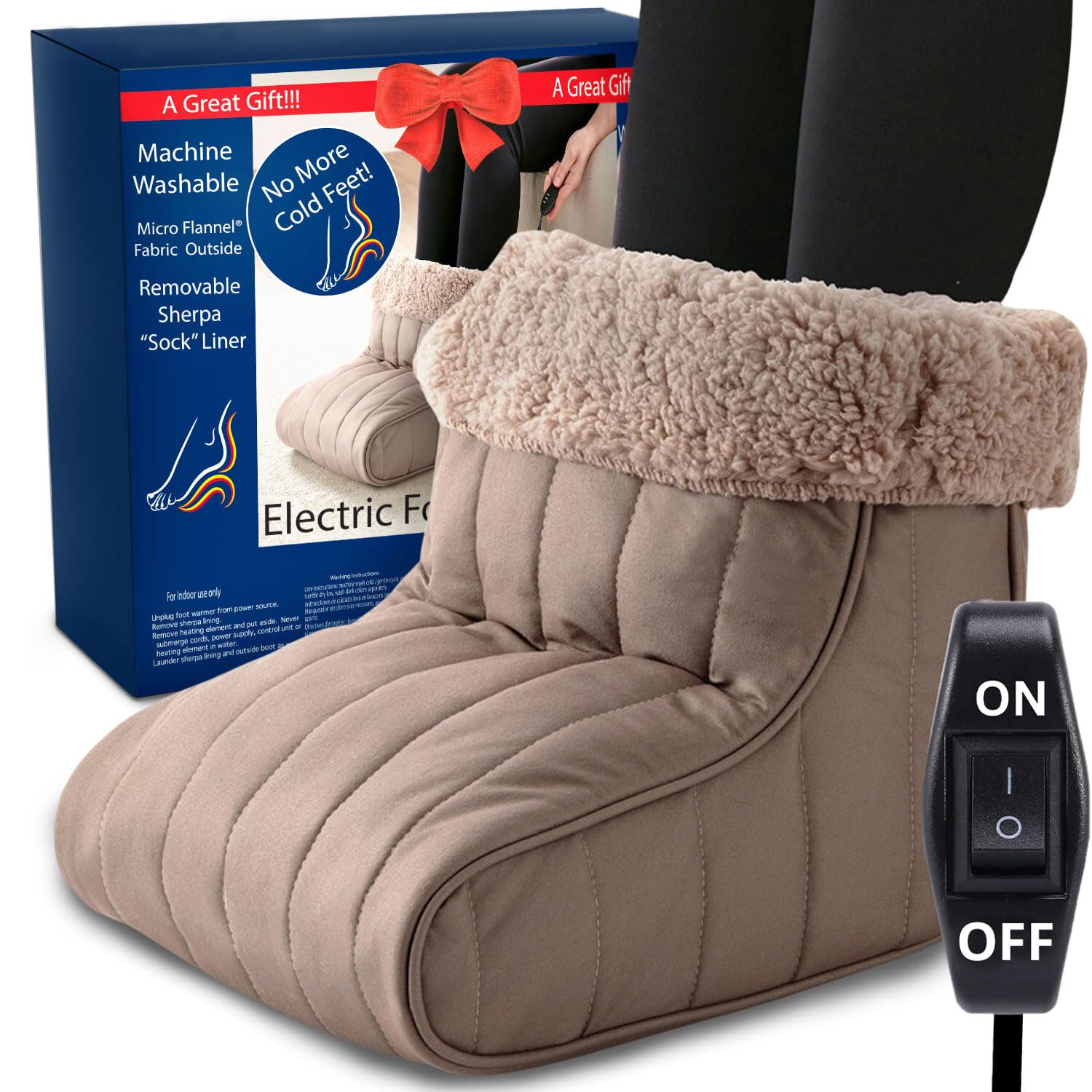 Amazon.com: Thermee Micro Flannel Heated Foot Warmer, Sherpa Fleece, 2 ...