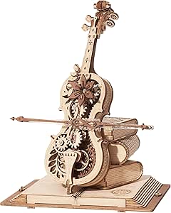 ROKR 3D Wooden Model Kits for Adult to Build Magic Cello Music Box ...