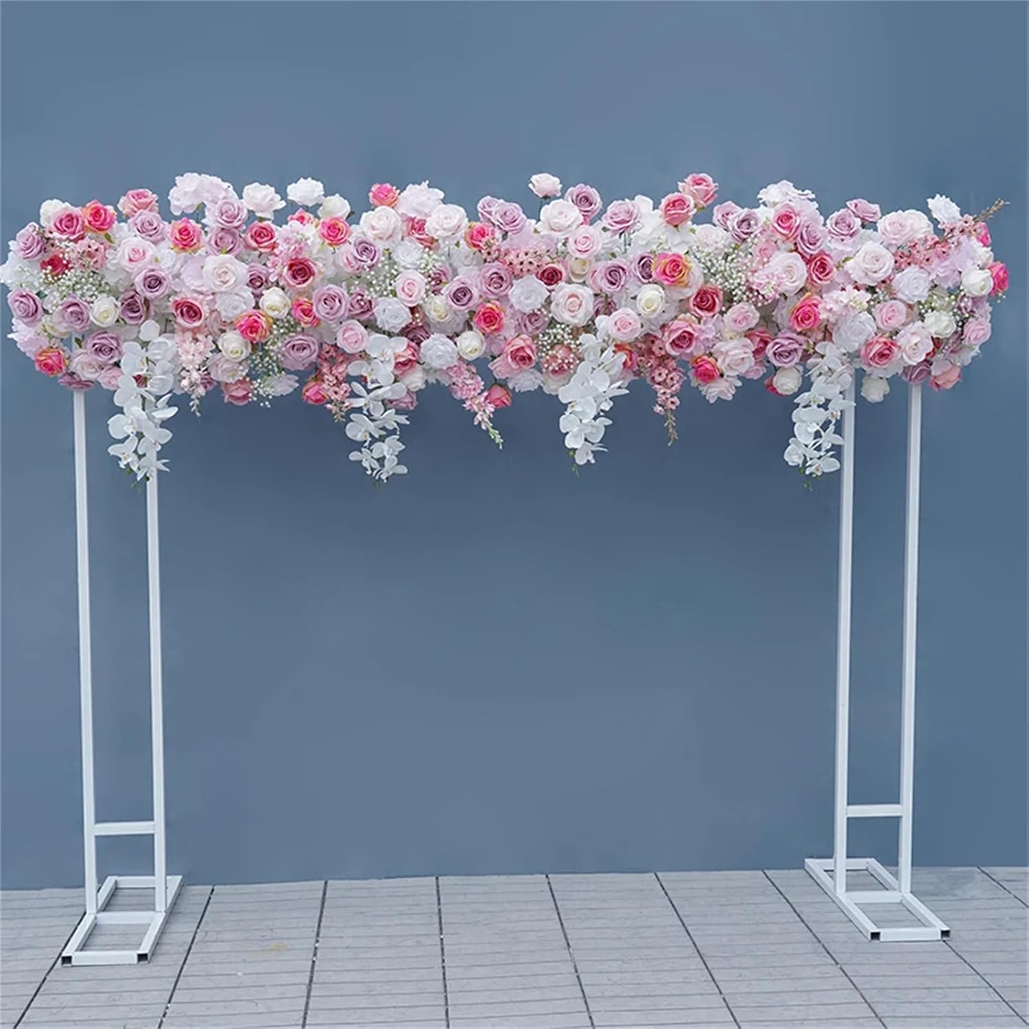 Amazon.com: 5D Pink/Purple Rose Hydrangea Orchid Flower Row Arrangement ...