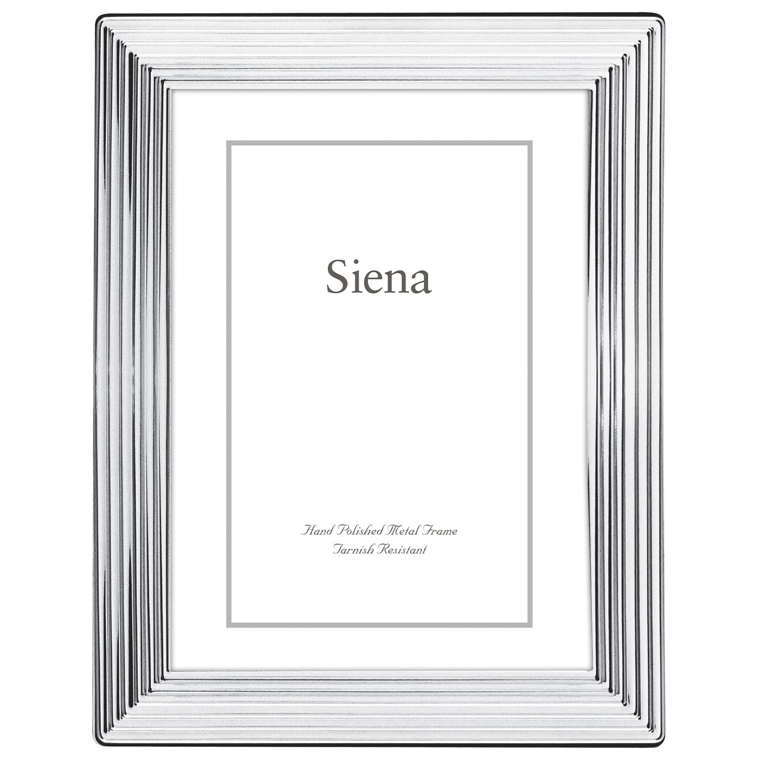 Amazon.com - Siena Grooved Silver Picture Frame, Tarnish Resistant ...