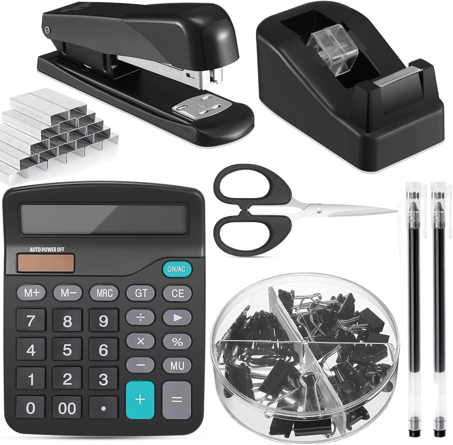 Angju Office Supplies,7 Set Desk Accessory Kit Include Stapler Tape ...