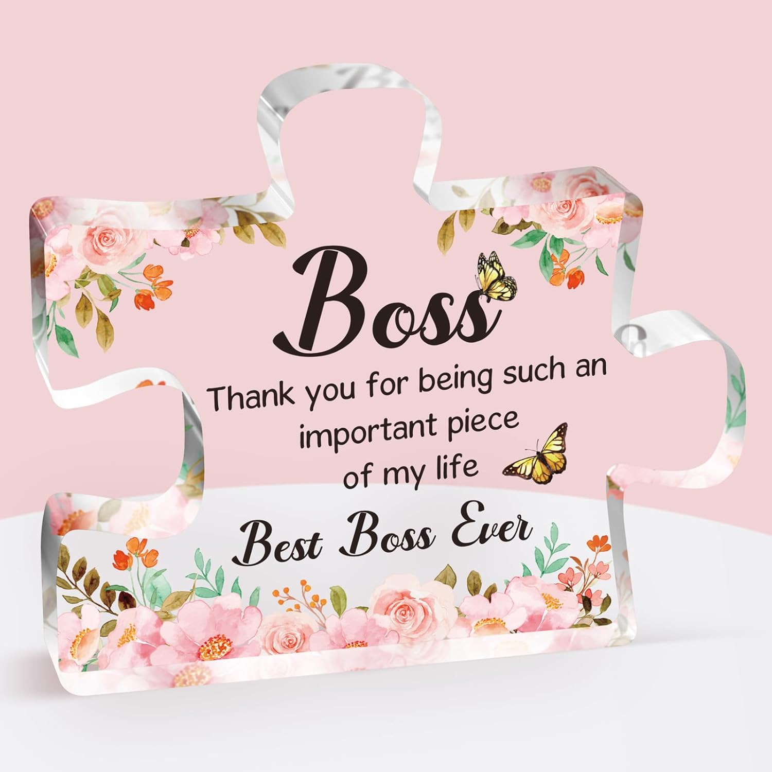 Amazon.com: Boss Day Gifts for Women - Engraved Acrylic Block Puzzle ...