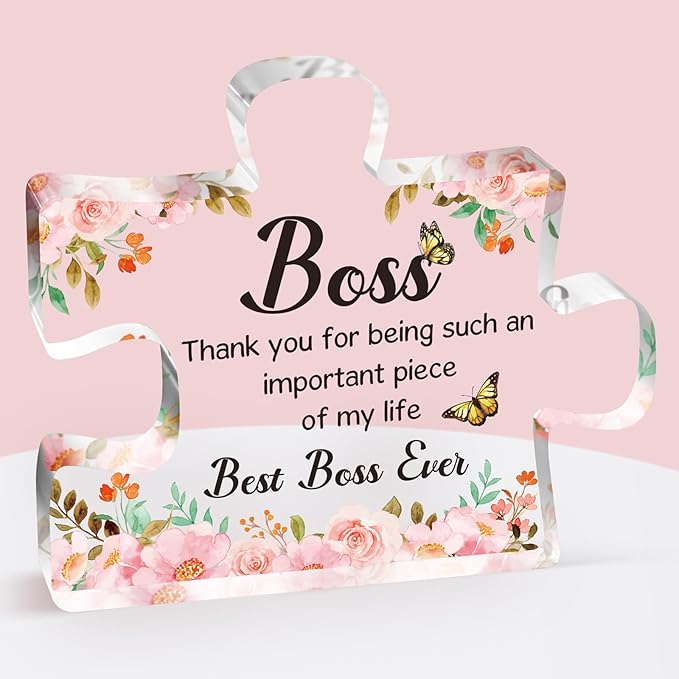 Amazon.com: Christmas Gifts for Boss Women - Engraved Acrylic Block ...