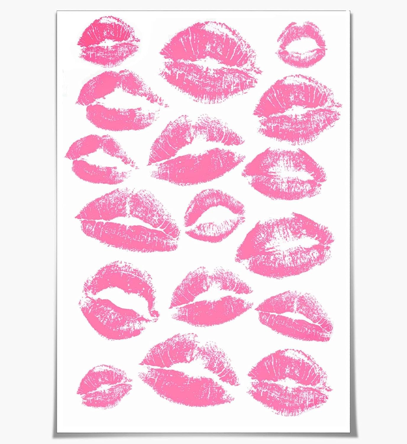 Amazon.com: CoOpo Kiss Lips Wall Art, Pink Lips Print, Preppy Dorm ...