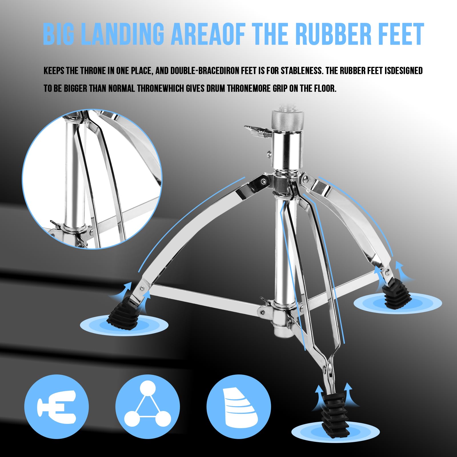 Snapklik.com : Soulmate Drum Throne Adjustable Height, Drum Stools Rotatable Padded Motorcycle ...