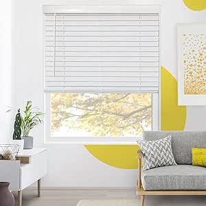 Cordless Faux Wood Blinds, Wooden Blinds for Indoor Windows, Basic ...