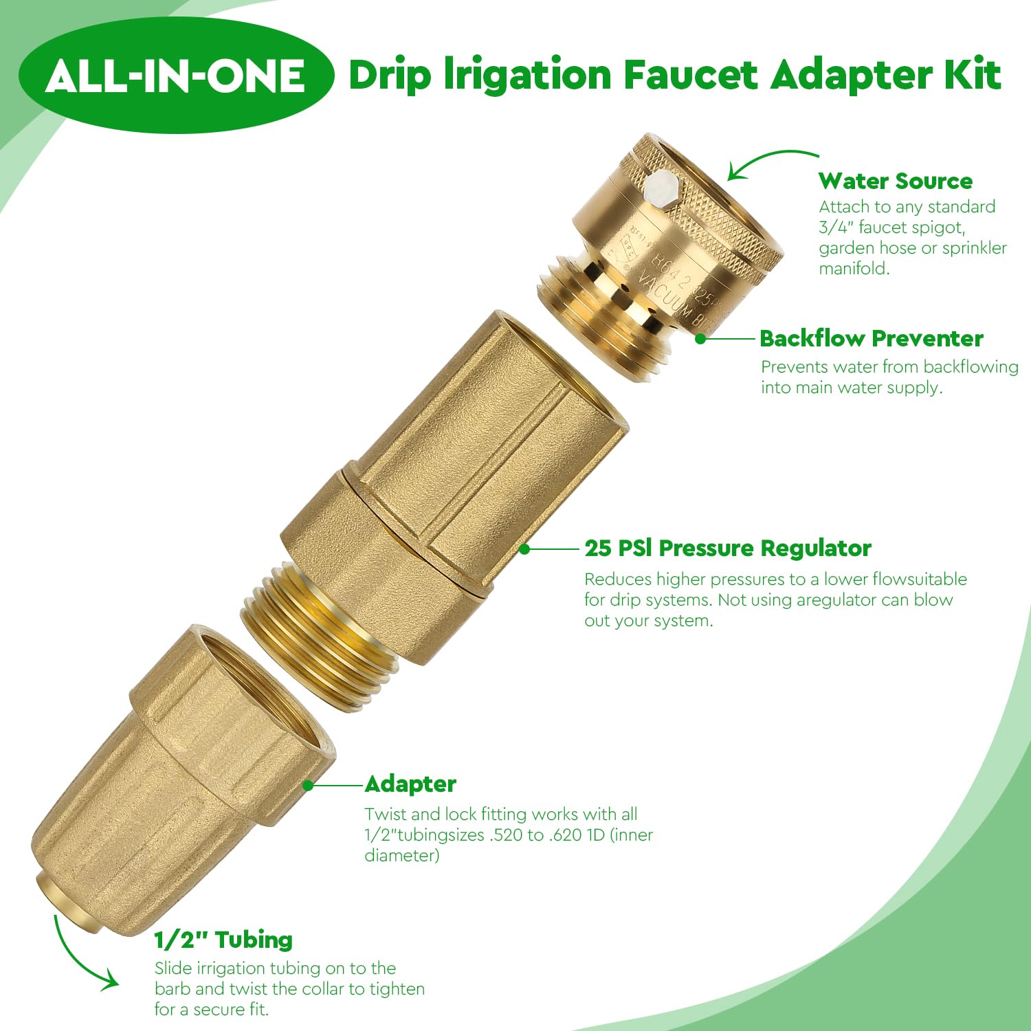 Snapklik.com : Drip Irrigation Easy Fit Faucet Connection Kit For 1/2 ...