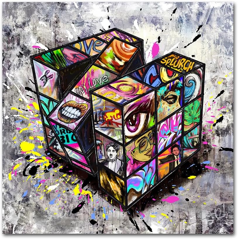 Amazon.com: Graffiti Wall Art Magic Cube Painting Street Art Banksy ...
