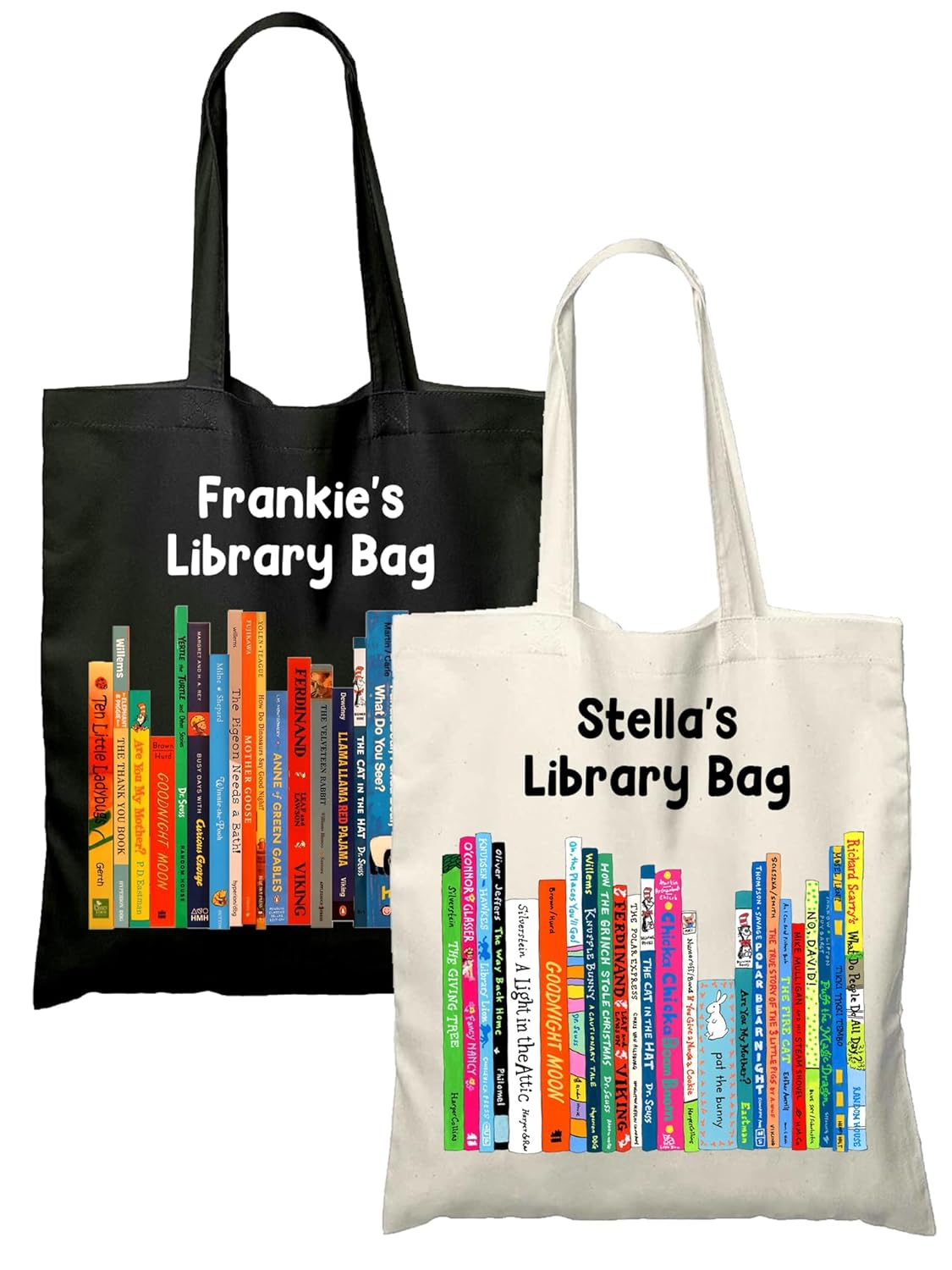 Amazon.com: Personalized Library Tote Bag - Custom Name Book Bag ...