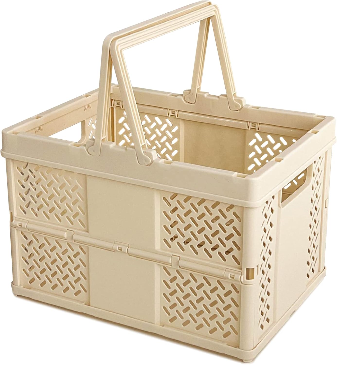 1pk Plastic Storage Crate with Handle, Tote Portable Storage Basket ...