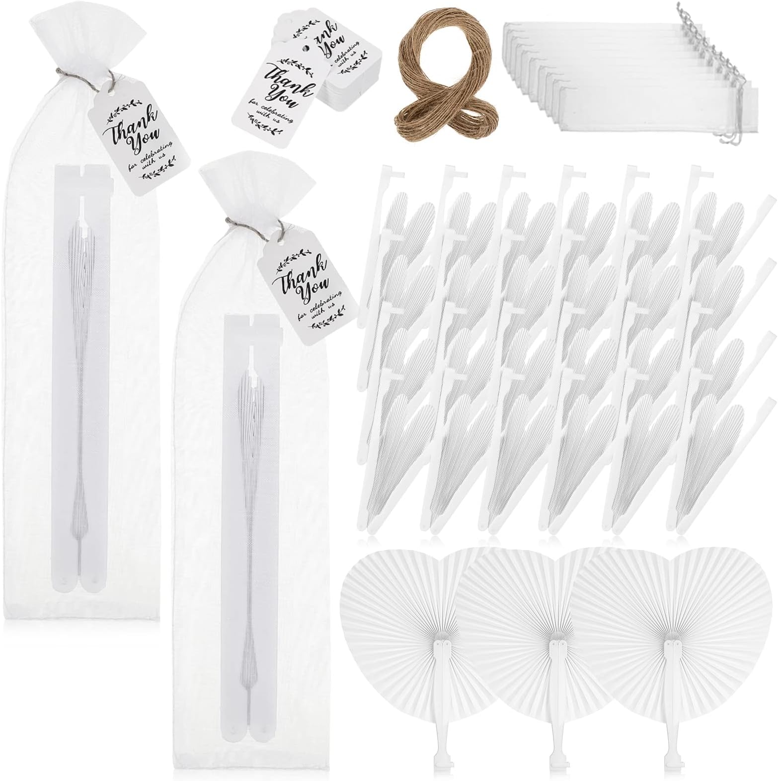 Amazon.com: Pinkunn 100 Pcs Sage Green Folding Fans for Wedding Paper ...