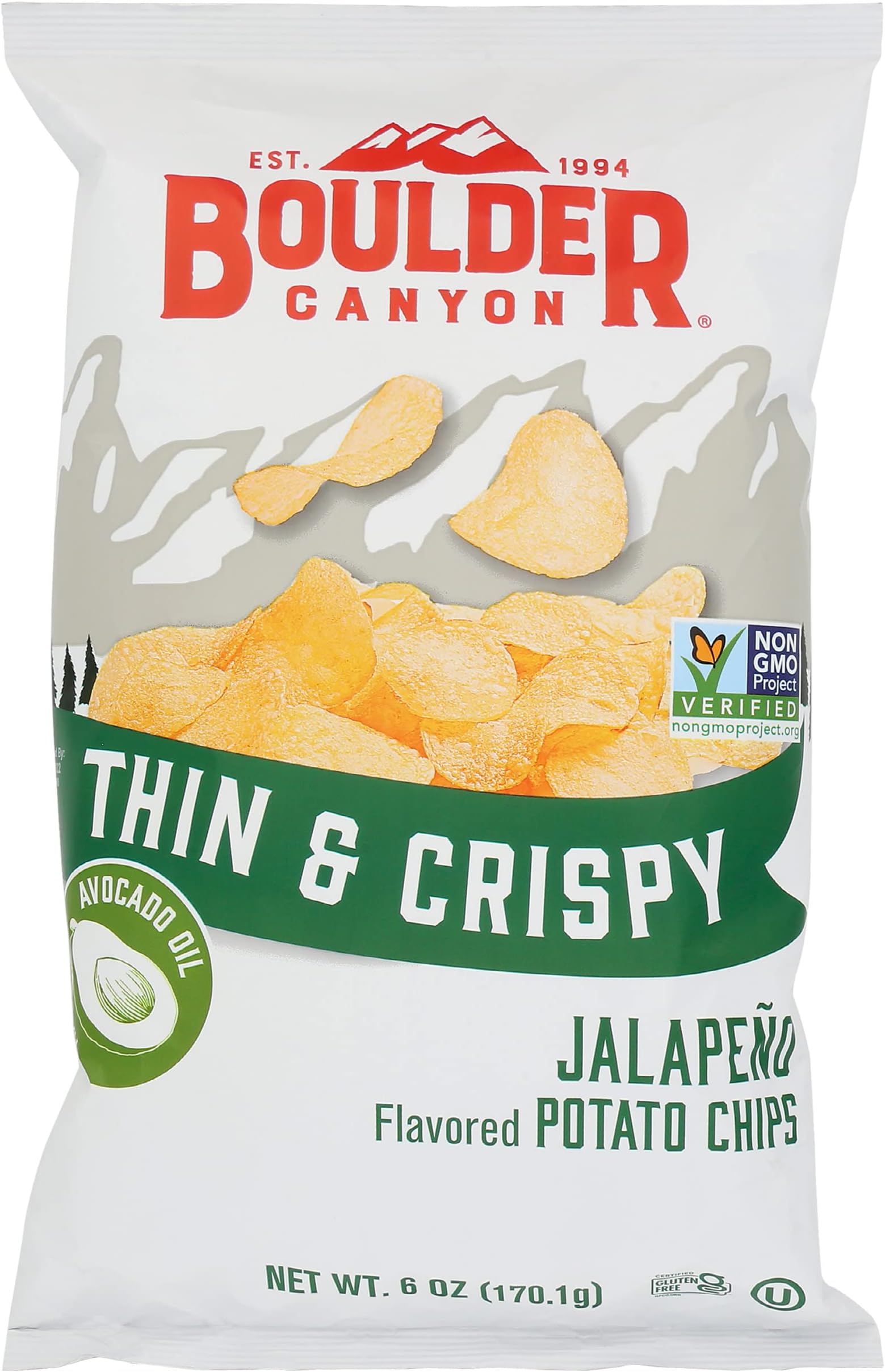 Amazon.com: Boulder Canyon Avocado Oil Kettle Cooked Potato Chips, Sea ...