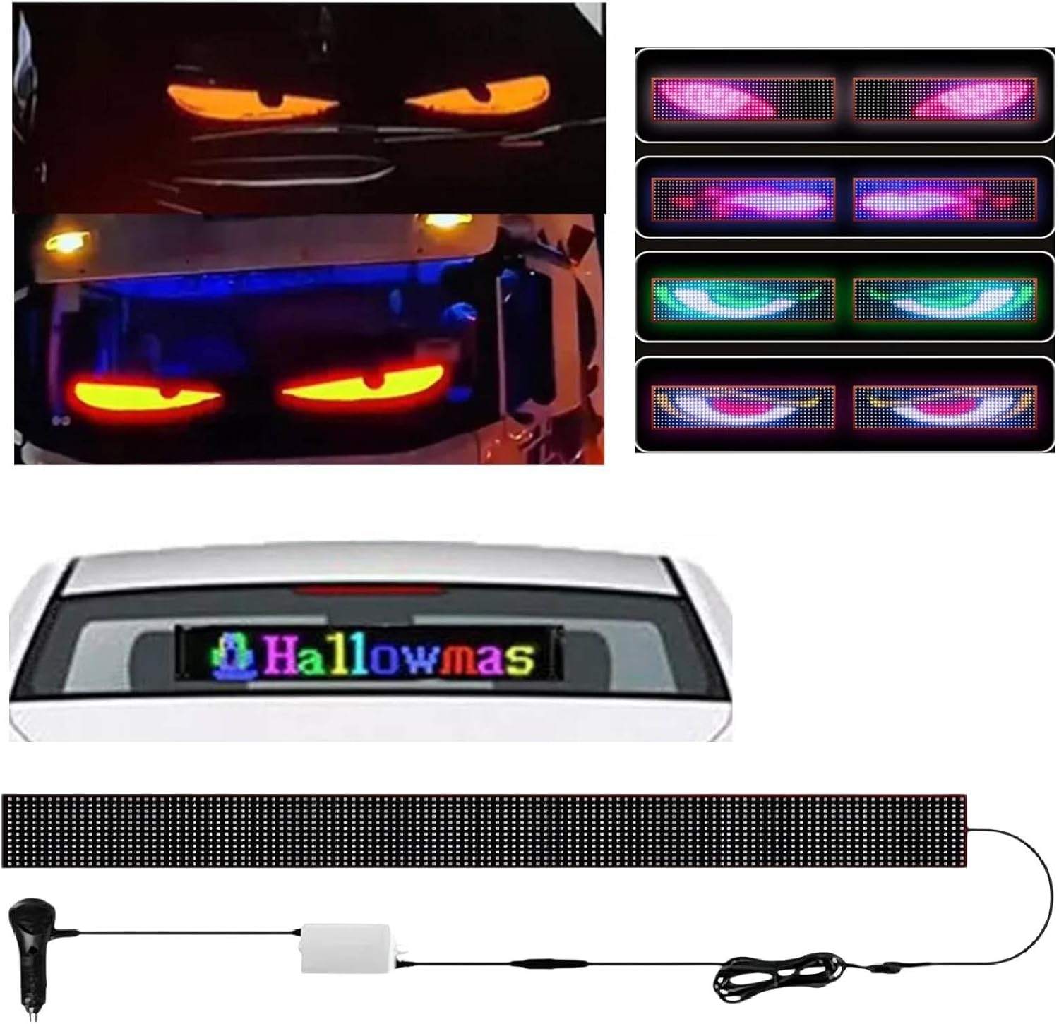 2M Devil Eyes Light for Truck Windshield, Programmable Large Dynamic Devil Eye Car Screen Led ...