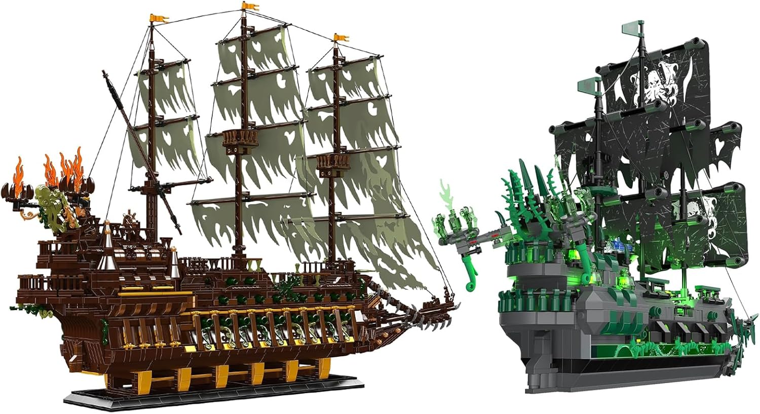 Amazon.com: NUTCRACKER Pirate Ship Model Building Kits with LED Light ...