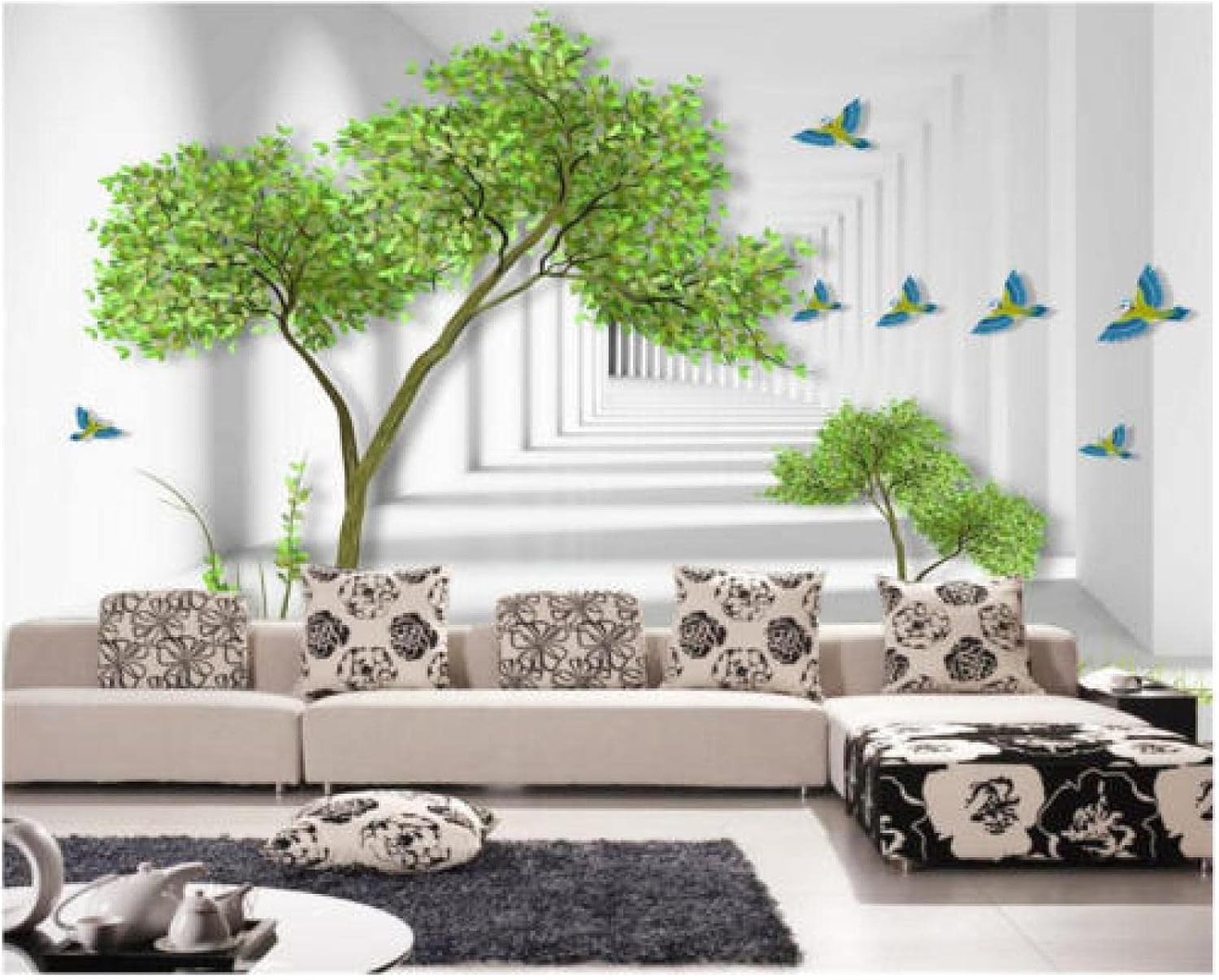 Mural de pared personalizado papel tapiz moderno abstracto rama de ...