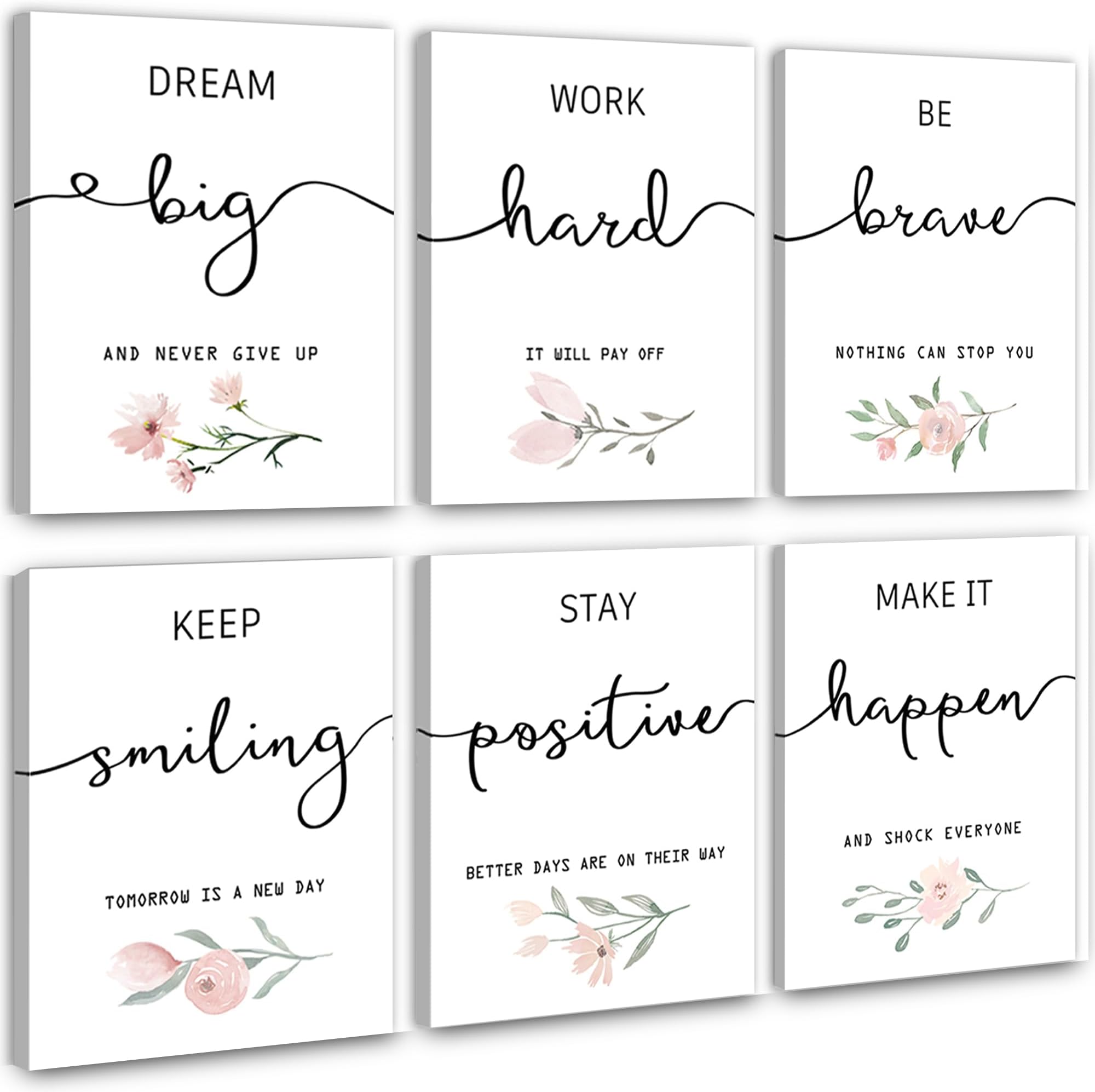 Inspirational Wall Art for Bedroom, Motivational Office Wall Art Decor ...