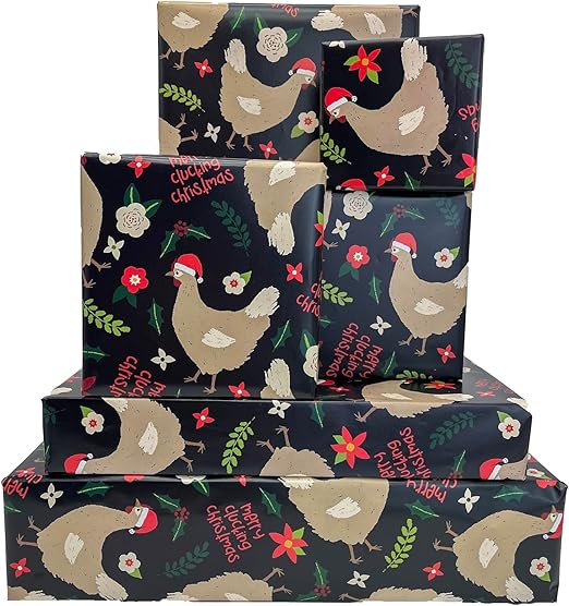 Amazon.com: Dtiafu Chicken Wrapping Paper for Christmas - Funny Print ...