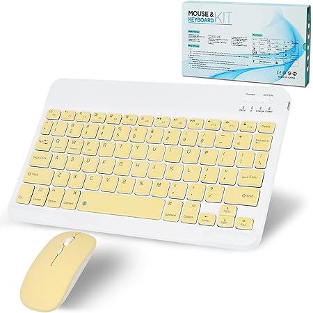 Wireless Bluetooth Keyboard and Mouse Set, Portable Slim Rechargeable ...