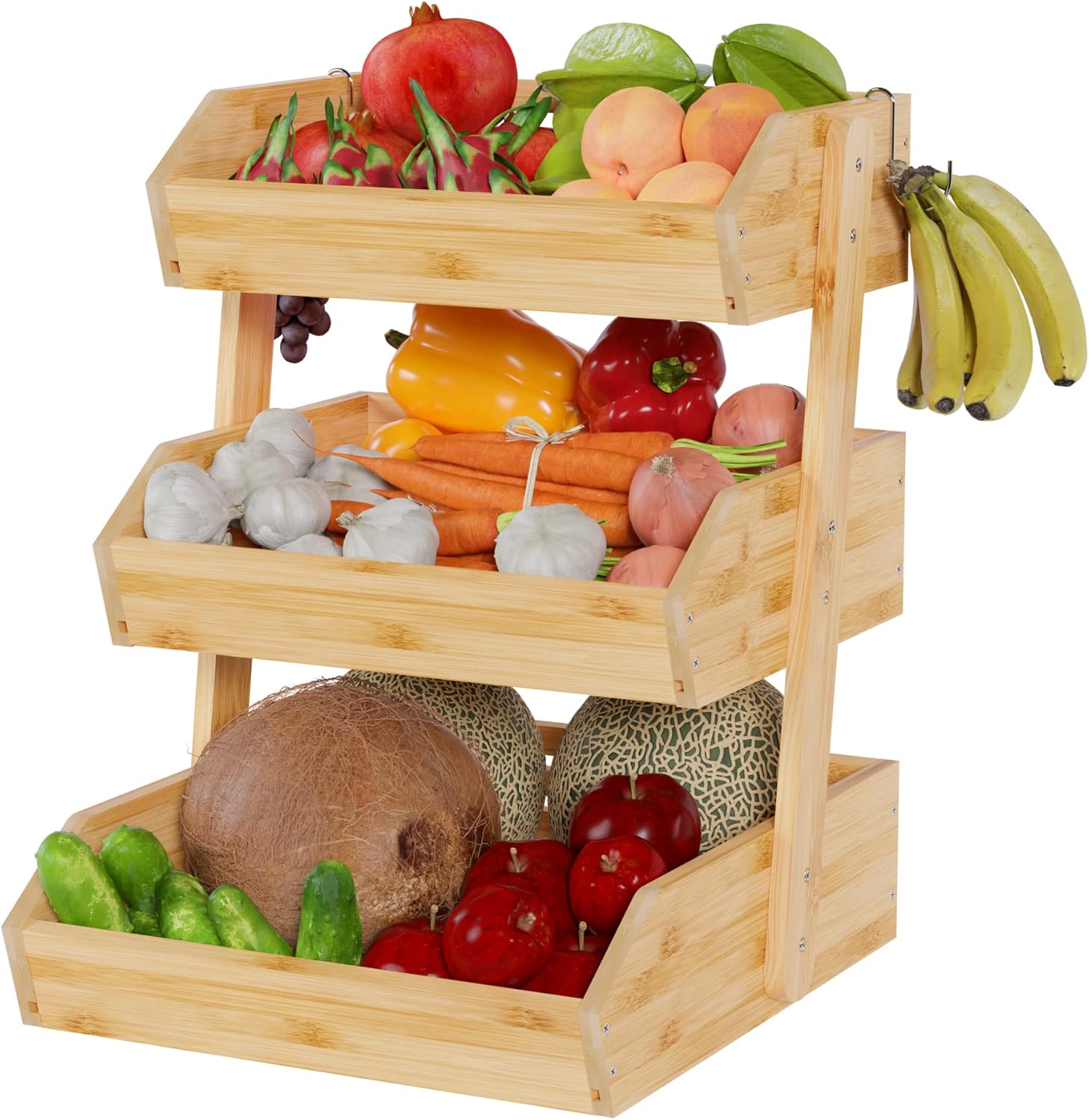 Amazon.com: Fruit Basket Kitchen Countertop Holder - Large Fruit and ...
