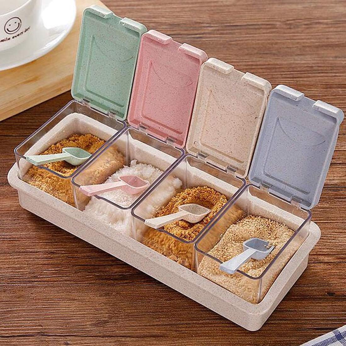 Amazon.com | ZaoProteks Condiment Jar Spice Container with Lids and ...