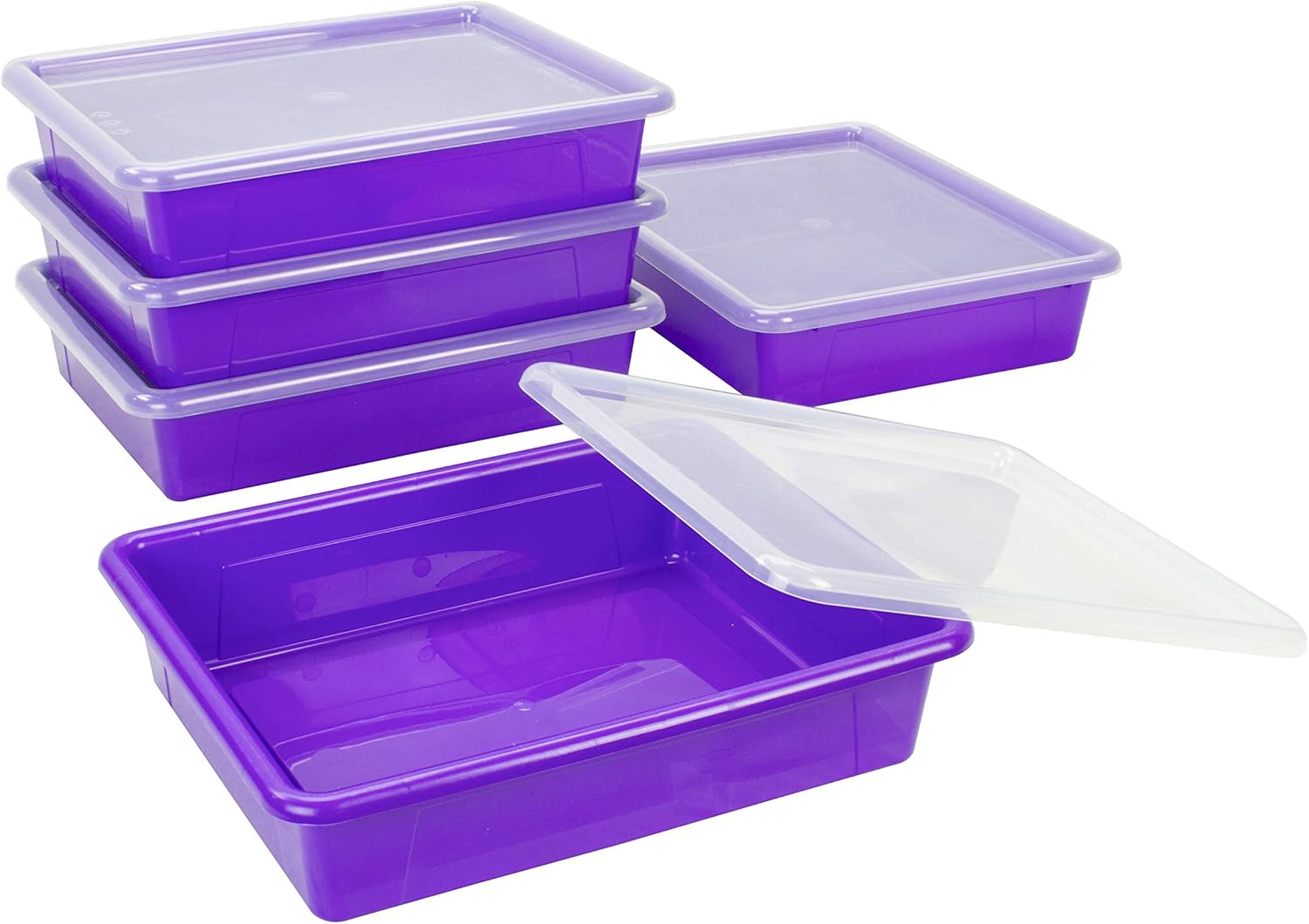 Amazon.com : Storex Letter Size Flat Storage Tray – Organizer Bin with ...