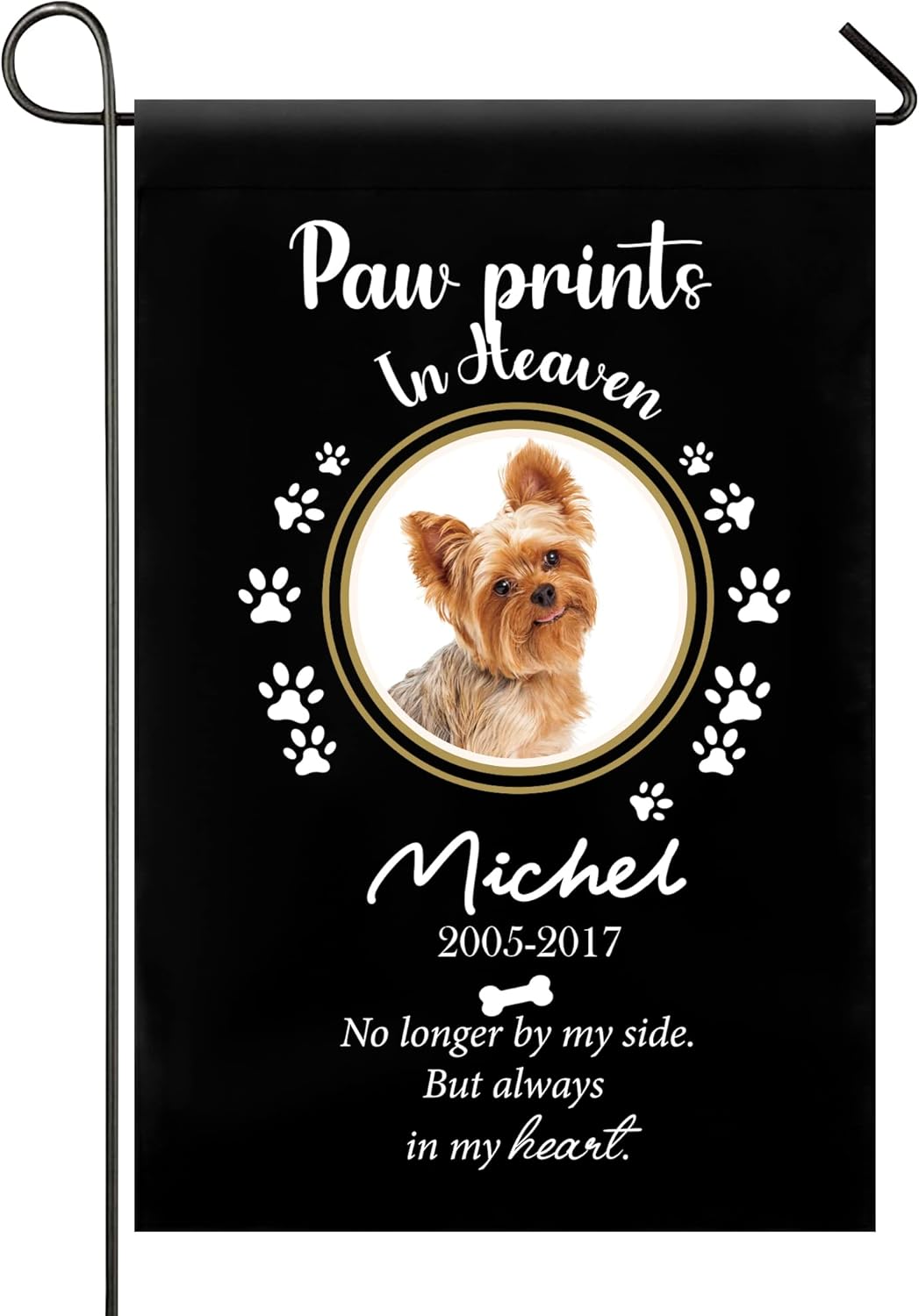 Natiform Bandera conmemorativa personalizada bandera de jardín conmemorativa para perros con ...