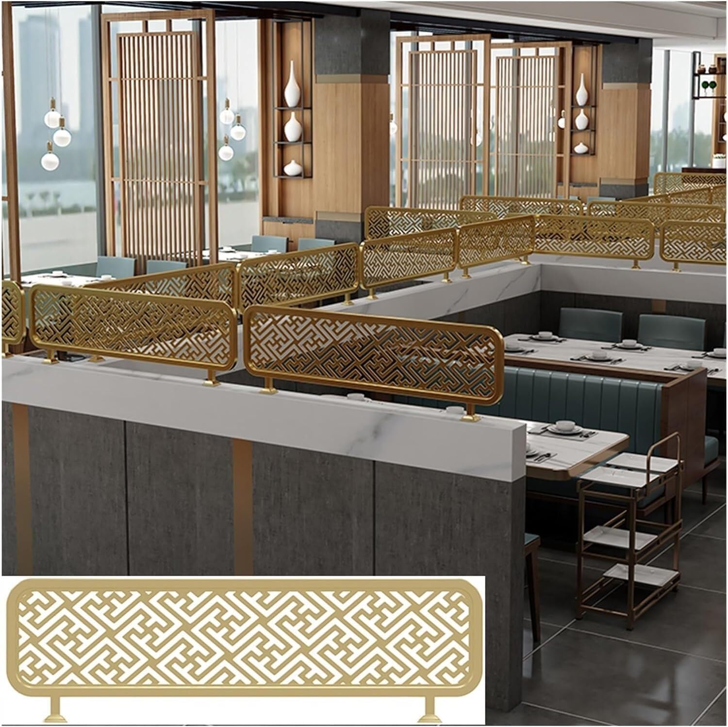 Countertop Partition Panels Dividers For Dining Areas, Metal Hollow ...