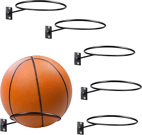 Universal Metal Ball Rack Holder - Black, Basketball, Football ...