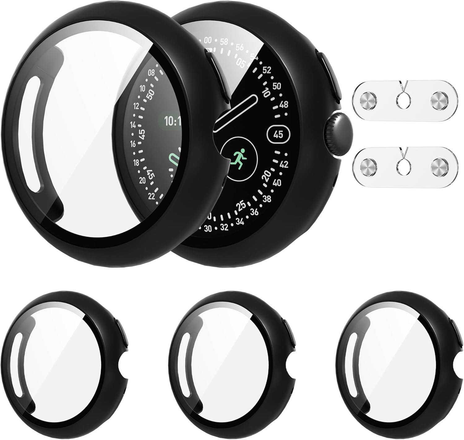 Suoman 4-Pack Case for Google Pixel Watch 4 45mm Screen Protector with ...