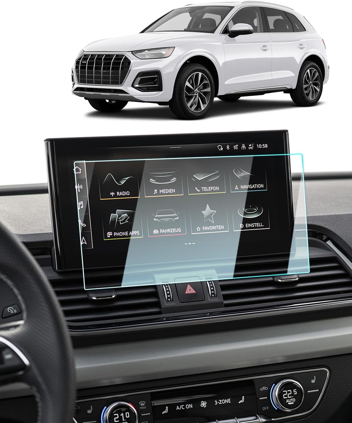 Amazon.com: BIXUAN Tempered Glass Screen Protector for 2022-2024 Audi ...