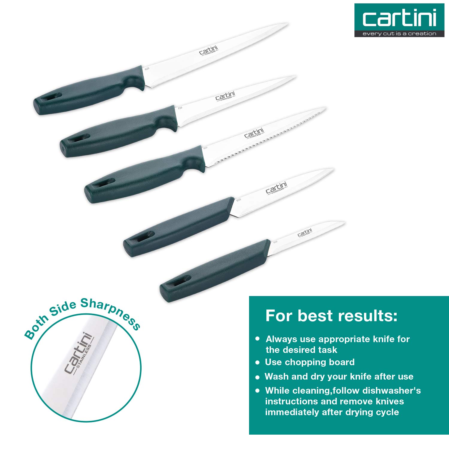 Godrej Cartini Kitchen Knives for Slicing, Cutting, Dicing & Chopping ...