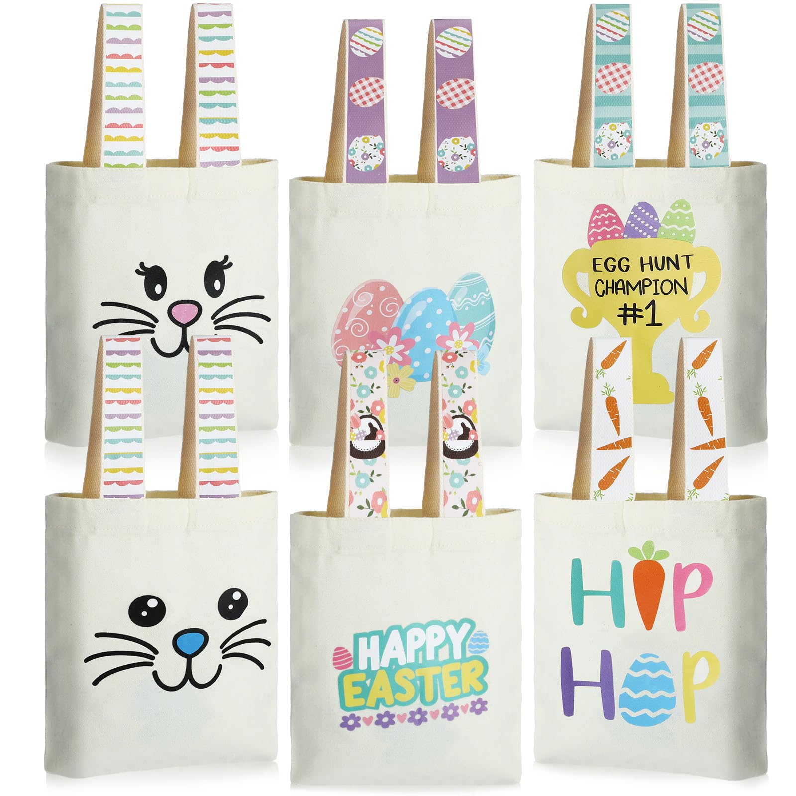 Amazon.com: Locmeo 6 Pcs Reusable Easter Bags 10 x 8 Inches Tote Large ...