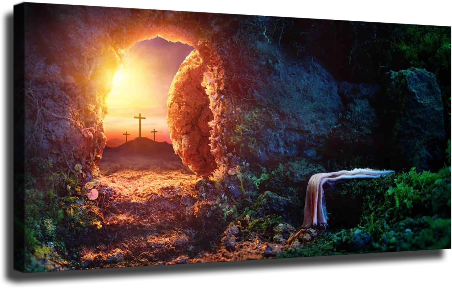 Amazon.com: ESasam Crucifixion At Sunrise Empty Tomb with Shroud ...