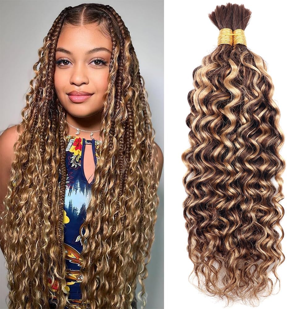 Amazon.com : DSEKCAIN Double Drawn Bulk Human Hair for Braiding No Weft ...