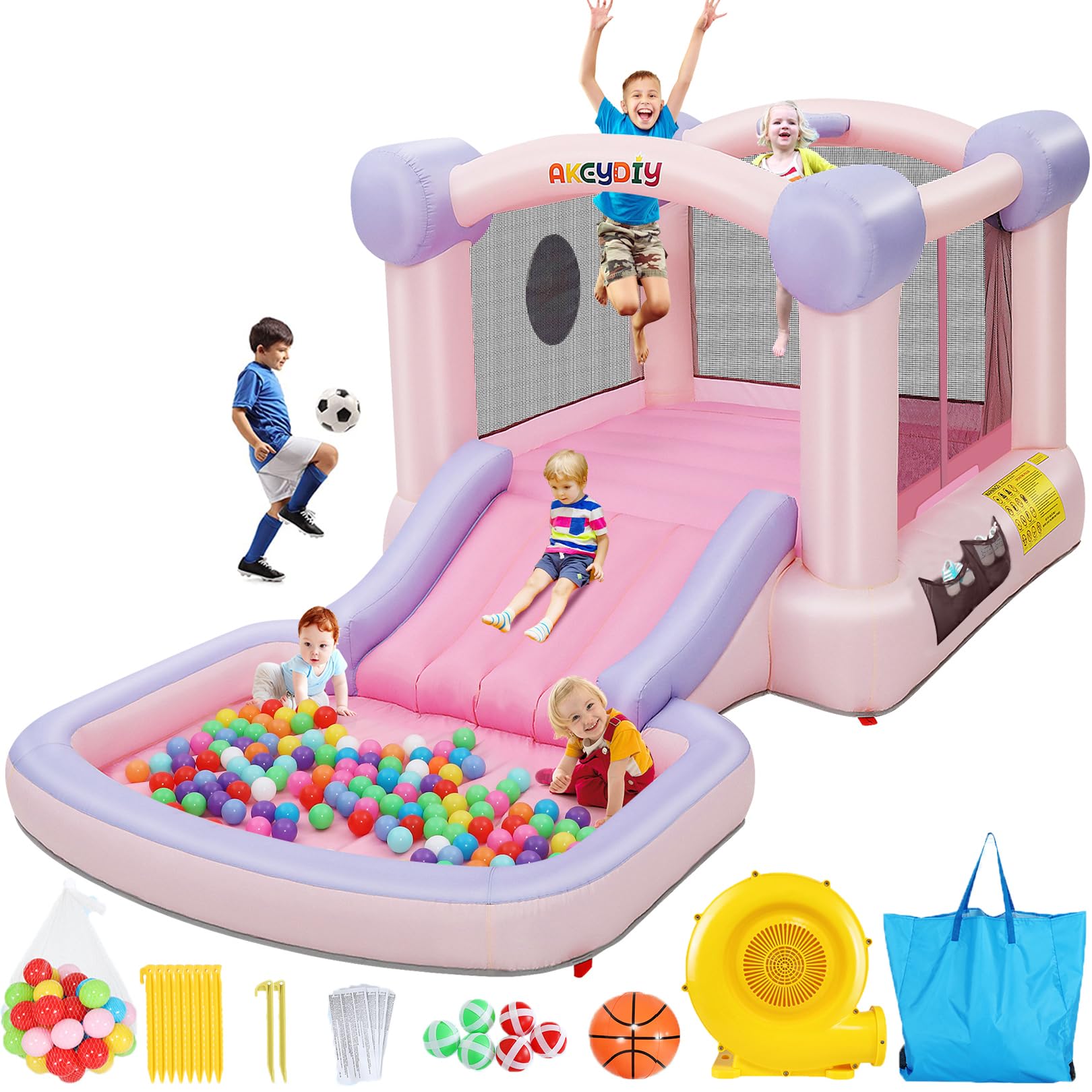 Amazon.com: AKEYDIY Bounce House,Inflatable Bounce House for Kids with ...