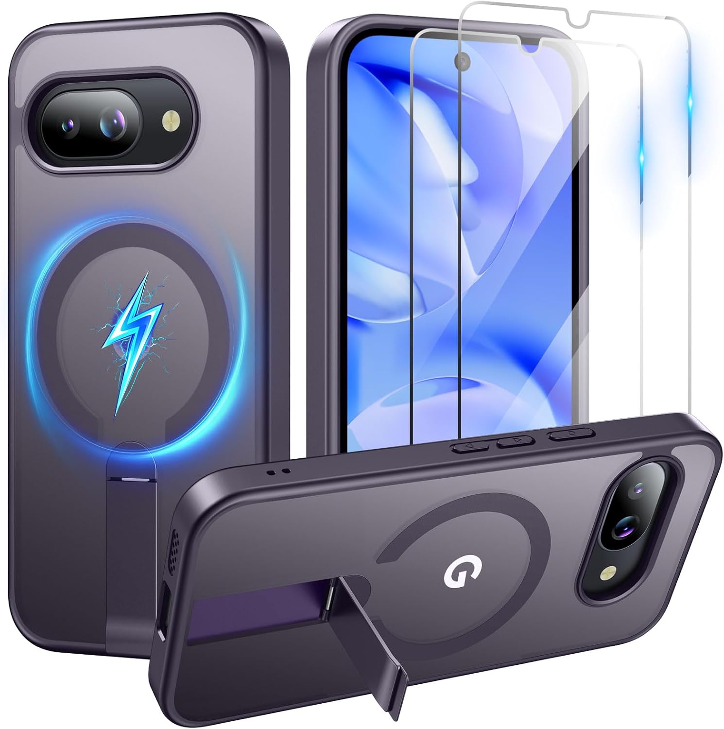 Amazon.com: for Google Pixel 9A Case with 2 PCS HD Screen Protector, Magnetic Slim Fit ...