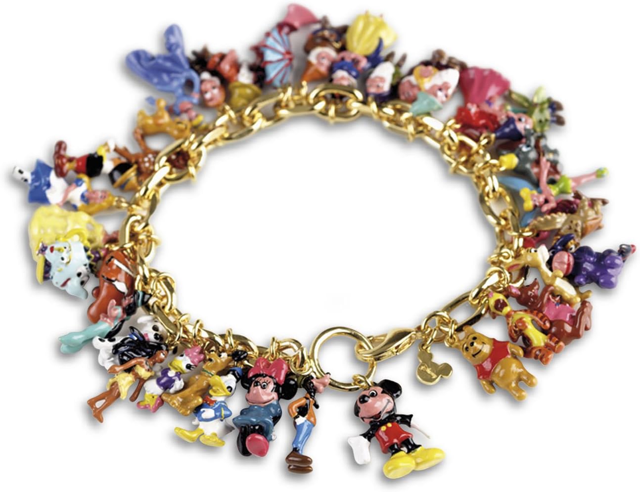 Amazon.com: 24k Gold Plated Ultimate Disney Classic Charm Bracelet ...