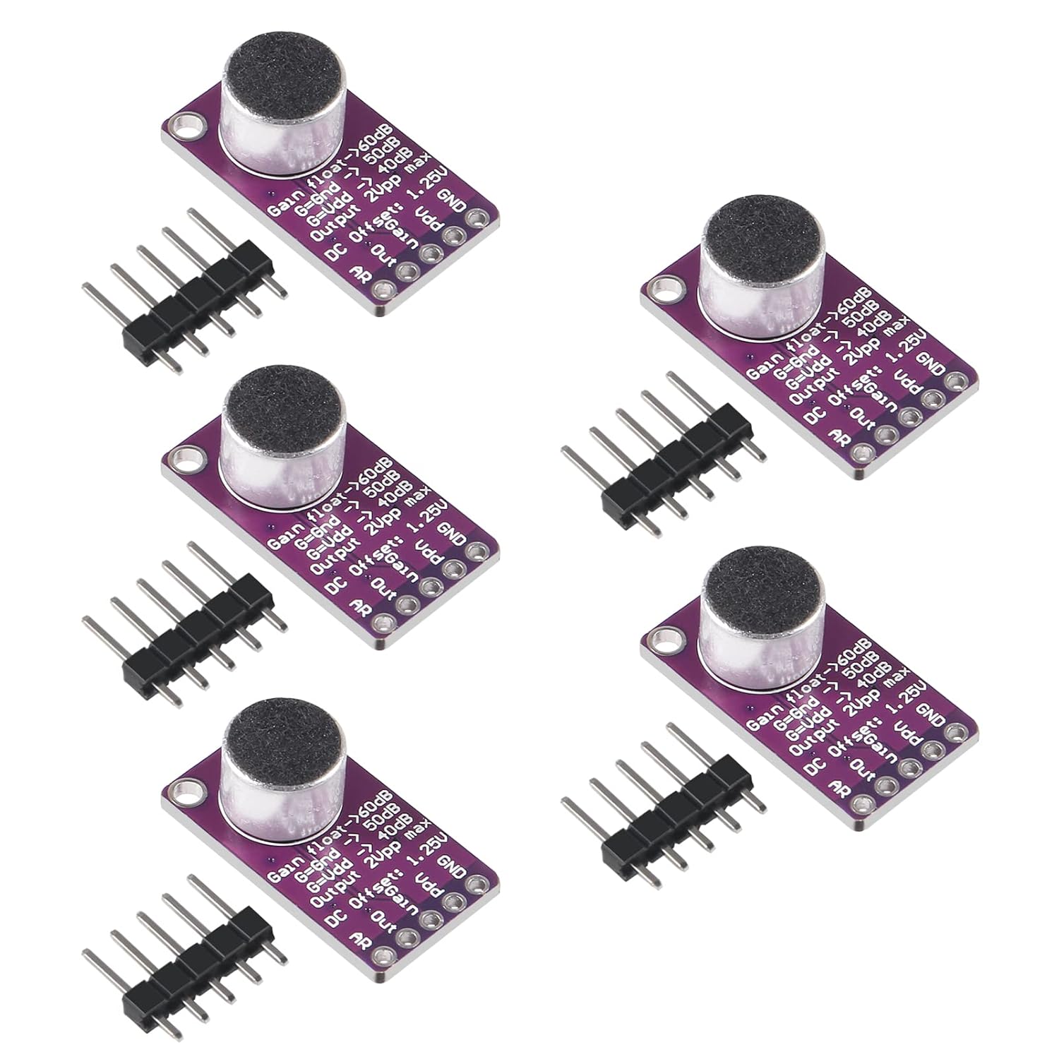 Amazon.com: Shuian 5pcs MAX9814 Microphone AGC Amplifier Board Module ...