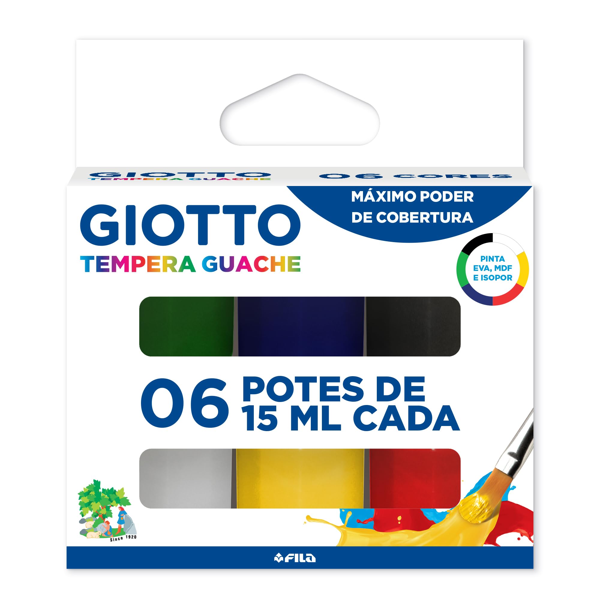 GIOTTO Tempera Guache, Tinta Guache em Pote de 15ml, 6 Cores | Amazon ...
