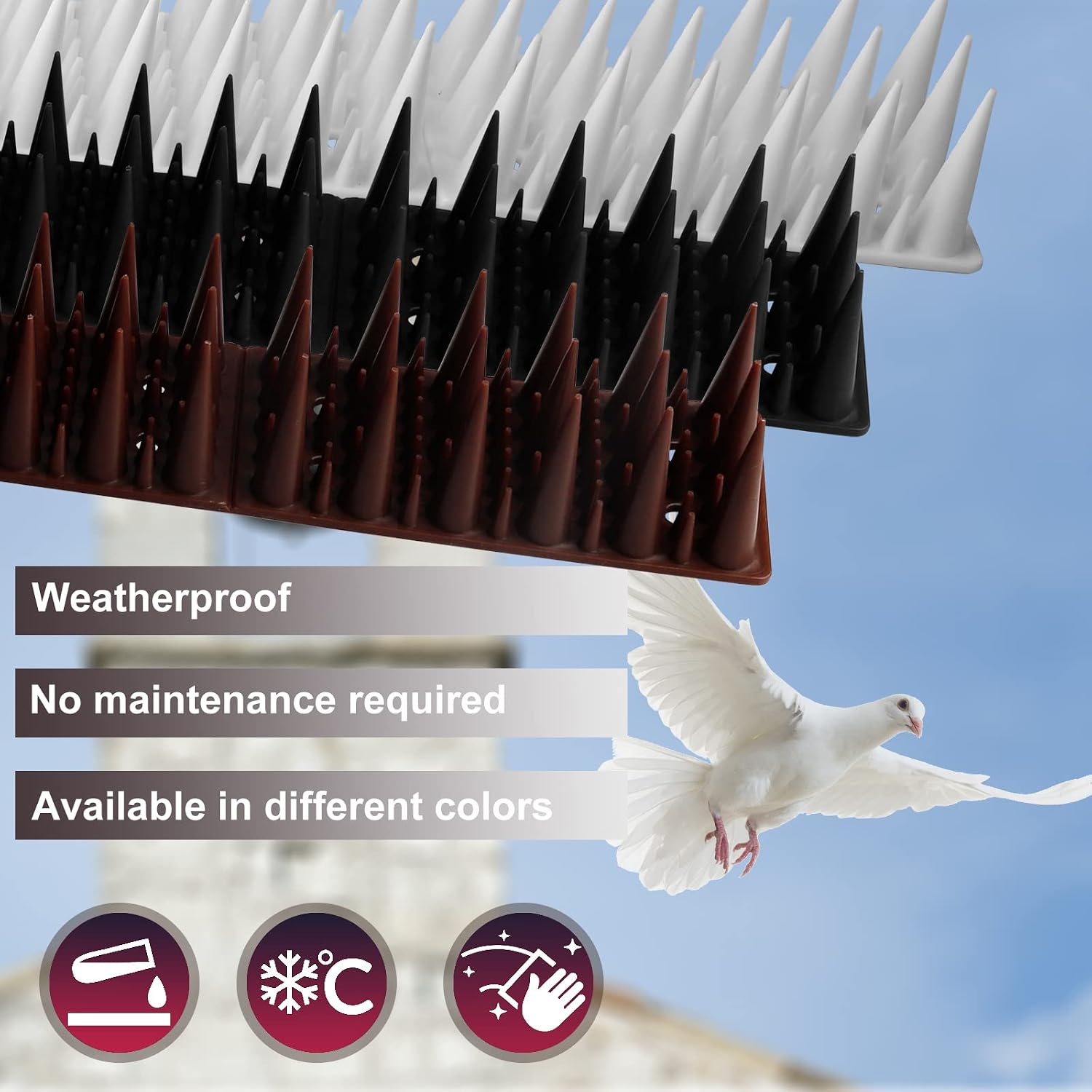 EXLECO Plastic Bird Repellent 12 Metres with Small Spikes, 30 Pieces ...